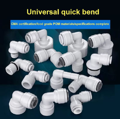 Plastic Elbow Water Filter Fittings L Pipe Quick Connector 1/4" Thread Tube